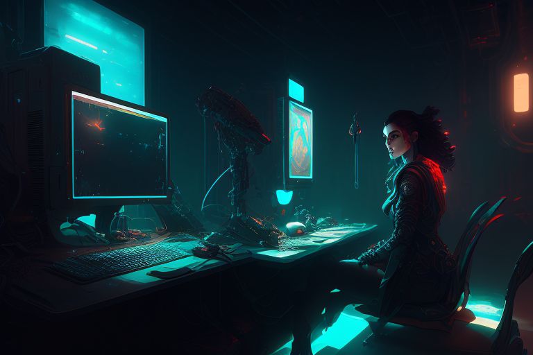 first-salmon844: A woman computer geek sitting in front of computer ...