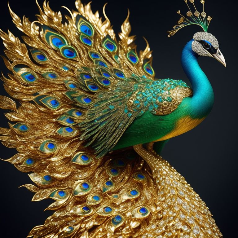 best-yak190: Magical king peacock wearing expensive jewelry that is ...
