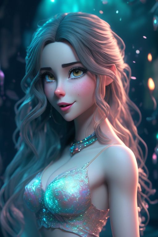 Raven82k: Ana de Armas, shoulder length messy hair no clothing, happy, Full body, Beautiful ...