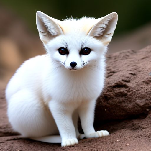White Fennec Fox Baby