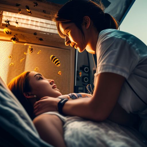 hasty-alpaca838: woman in hospital giving birth to a bee hive, Studio ...