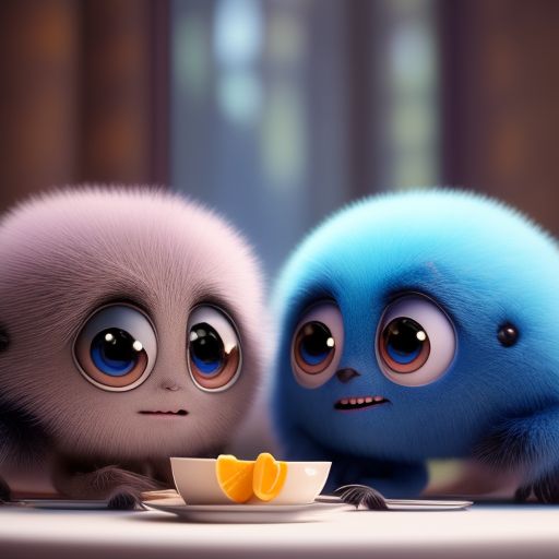 dead-loris215: Two Spiders at Dinner Table, Adorable pastel blue spider ...