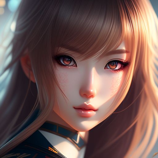 Anime Girl With Long Blonde Hair And Brown Eyes 4947