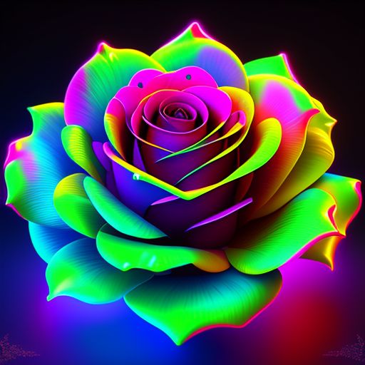 Neon Rainbow Roses Wallpaper