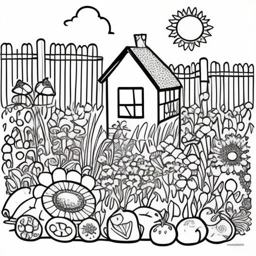 Garden Black And White Clipart