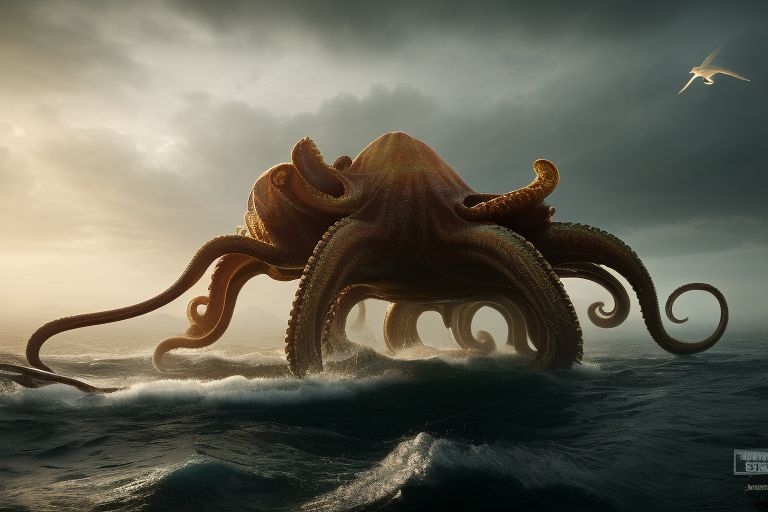 Octopus Attacking Ship Wallpaper