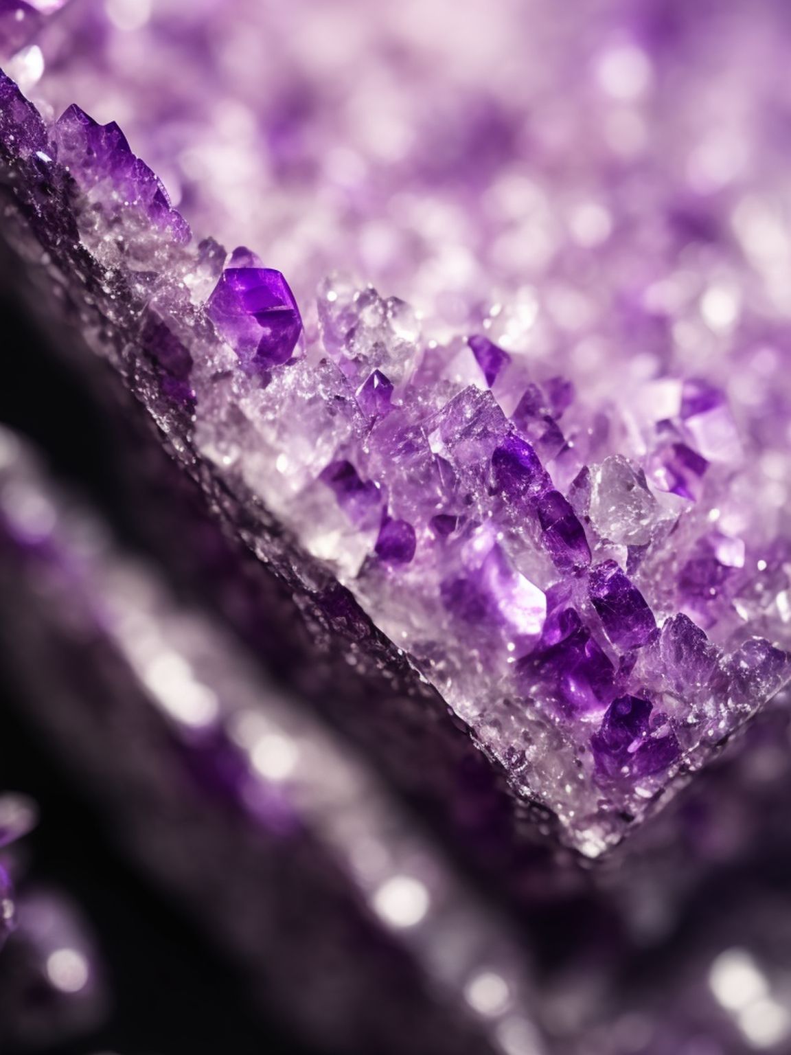 mantio.eu: Amethyst, amethyst on grey rock base, realistic image ...