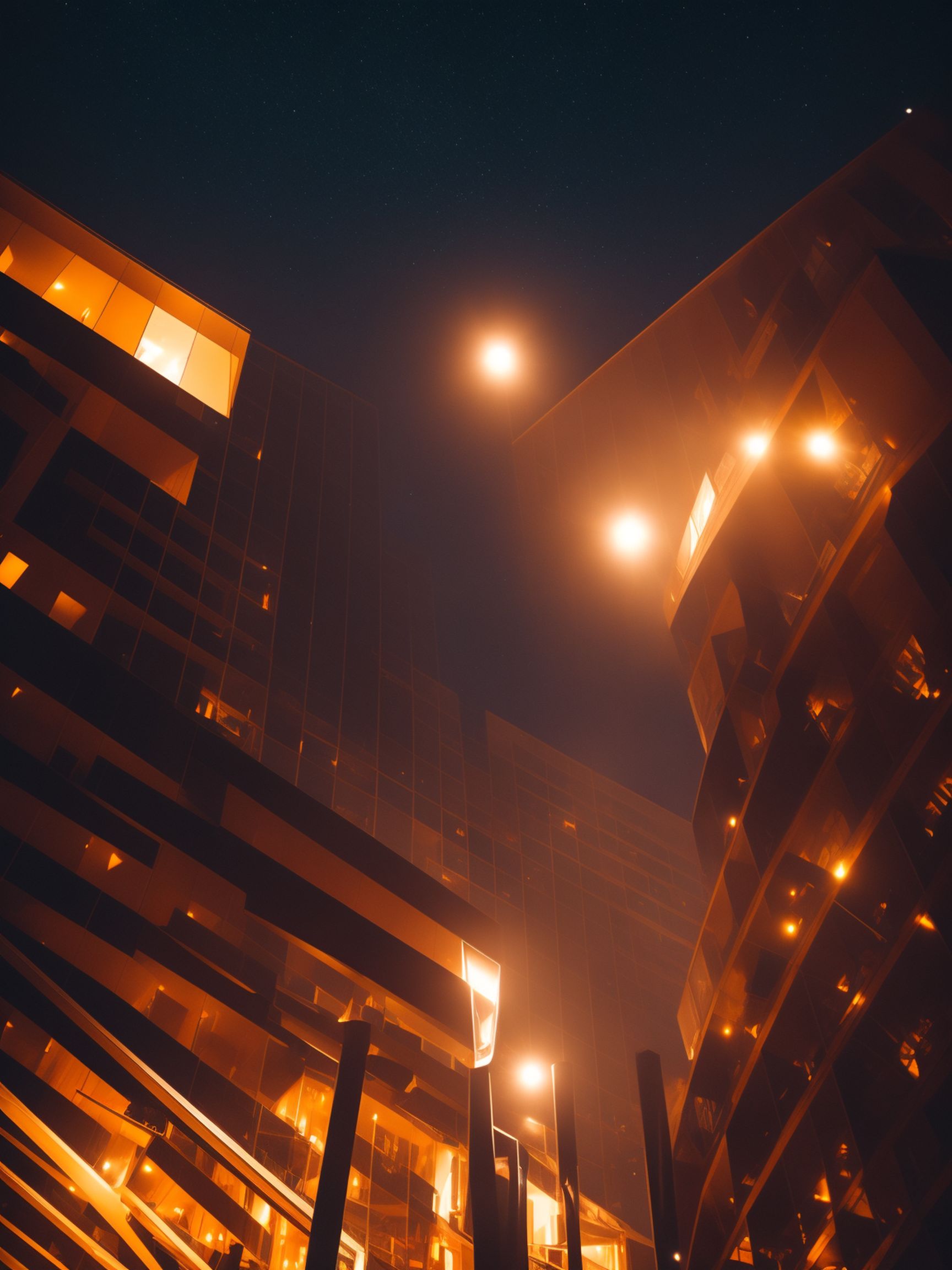 markmo: Incredible modern architecture, night time, stars in sky ...