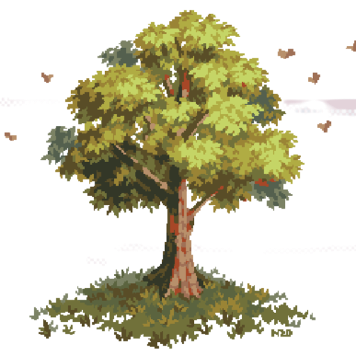 curvy-duck544: 16 bit pixel tree, ultra clear foliage, illustration ...