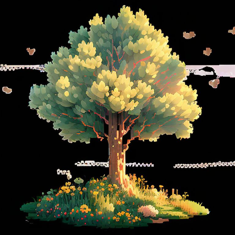 curvy-duck544: 16 bit pixel tree, ultra clear foliage, illustration ...