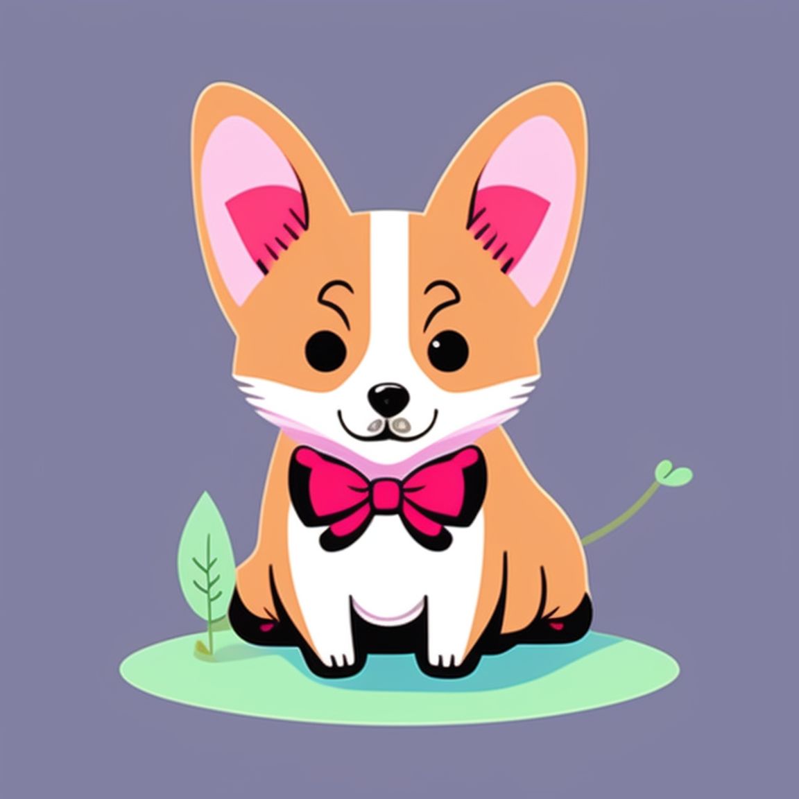 bleak-heron275: Corgi with a pink bow
