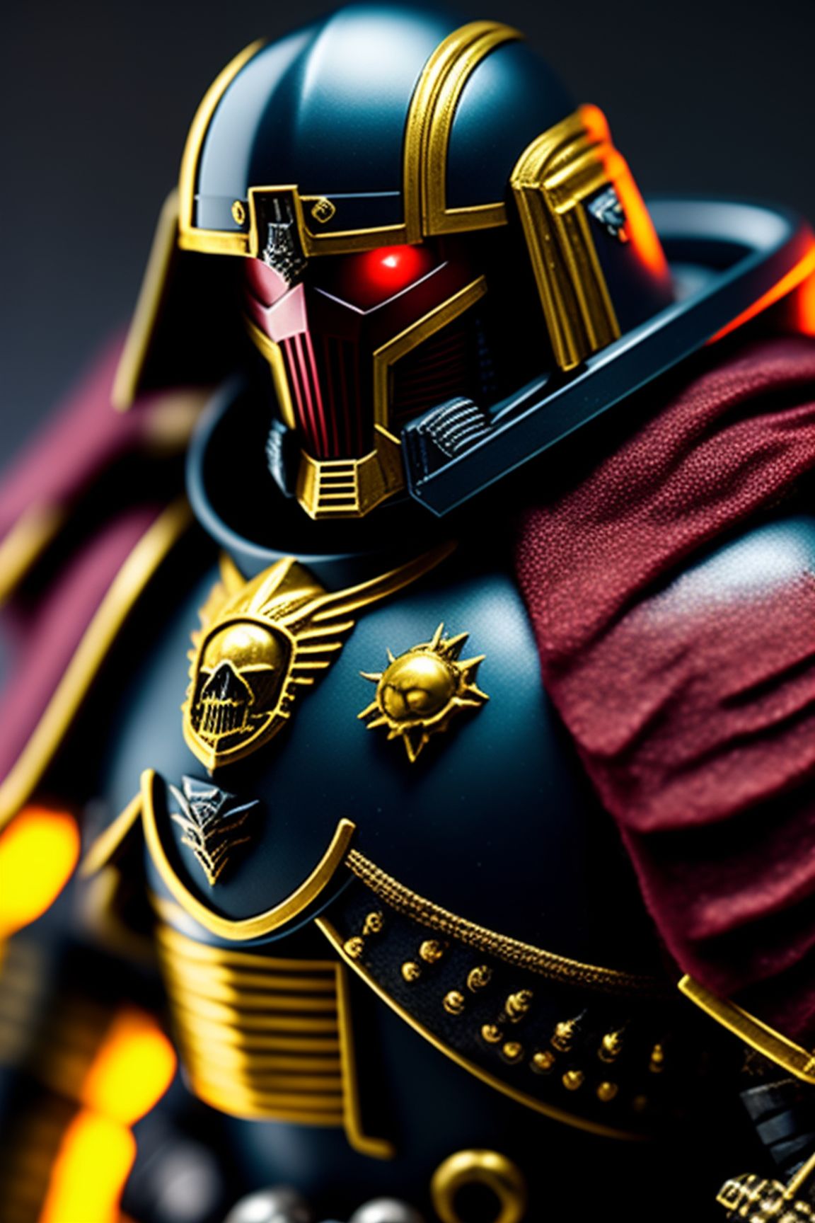 Athletic bat276 Warhammer 40K Space Marine Black Armor Red Gold Trim Empty Handed Green 