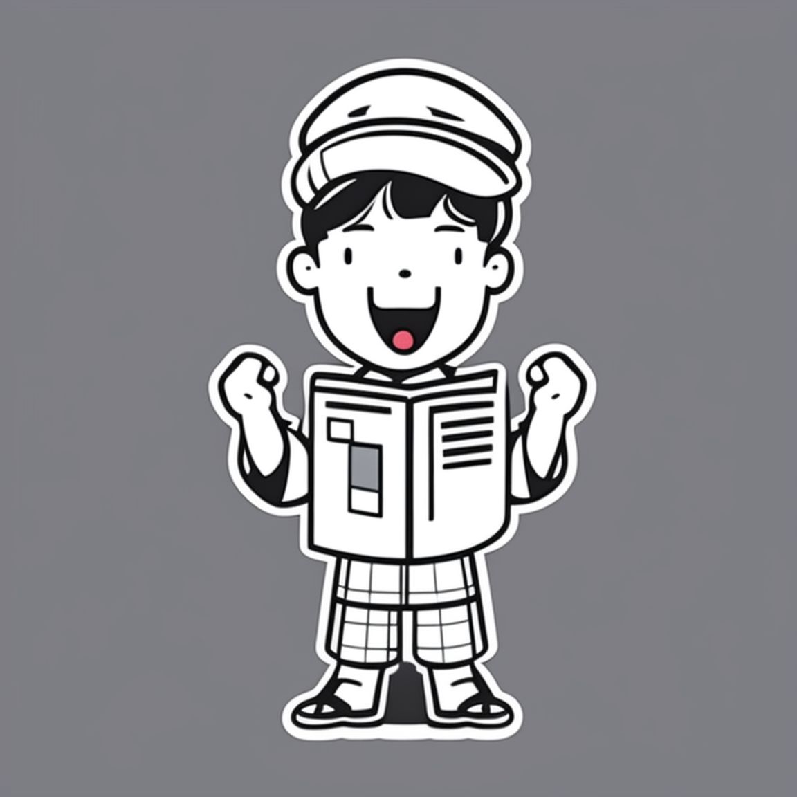 Cartoon Newspaper Boy
