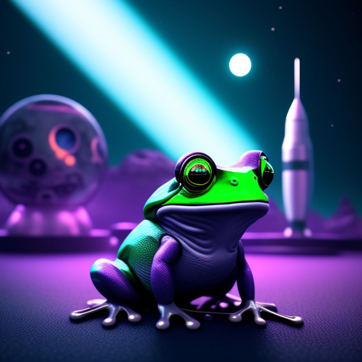 alb-hedgehog767: Green Frog with VR Headset. Playing Meta Games. With ...