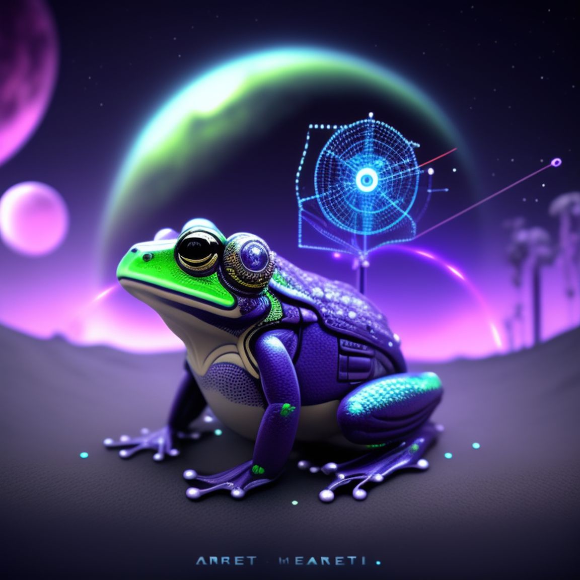 alb-hedgehog767: Green Frog with VR Headset. Playing Meta Games. With ...