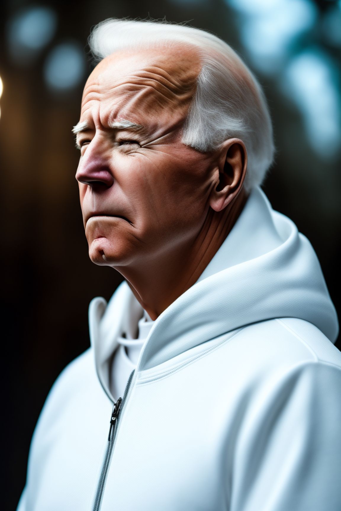 stormy-finch757: Joe Biden falling asleep, modeling a white hoodie ...