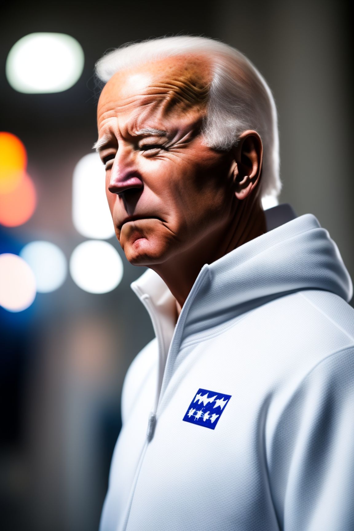 stormy-finch757: Joe Biden falling asleep, modeling a white hoodie ...
