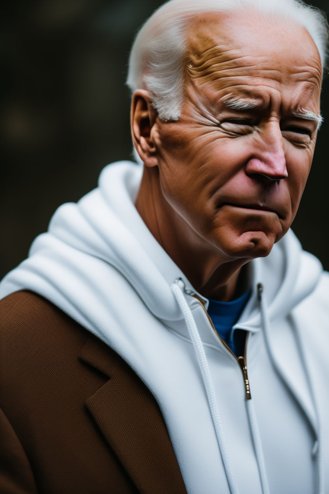 stormy-finch757: Joe Biden falling asleep, modeling a white hoodie ...