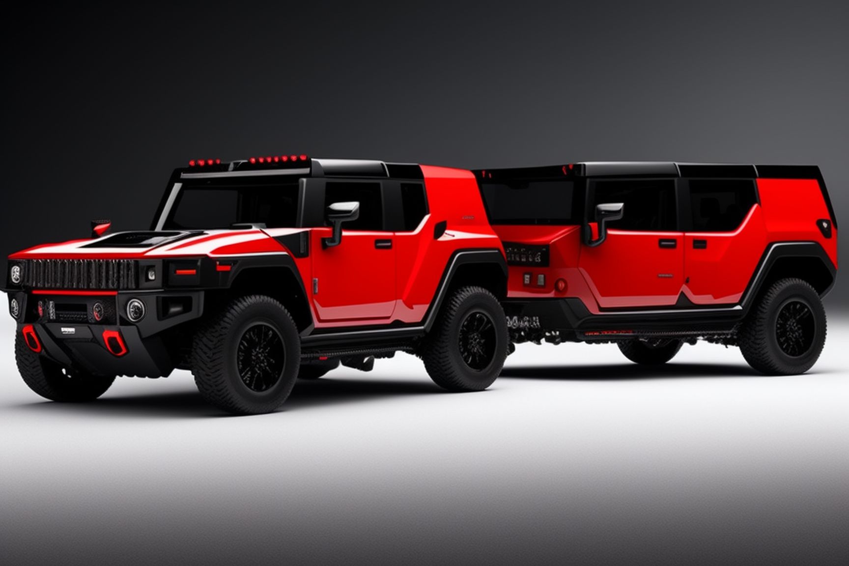 Red Hummer Side View