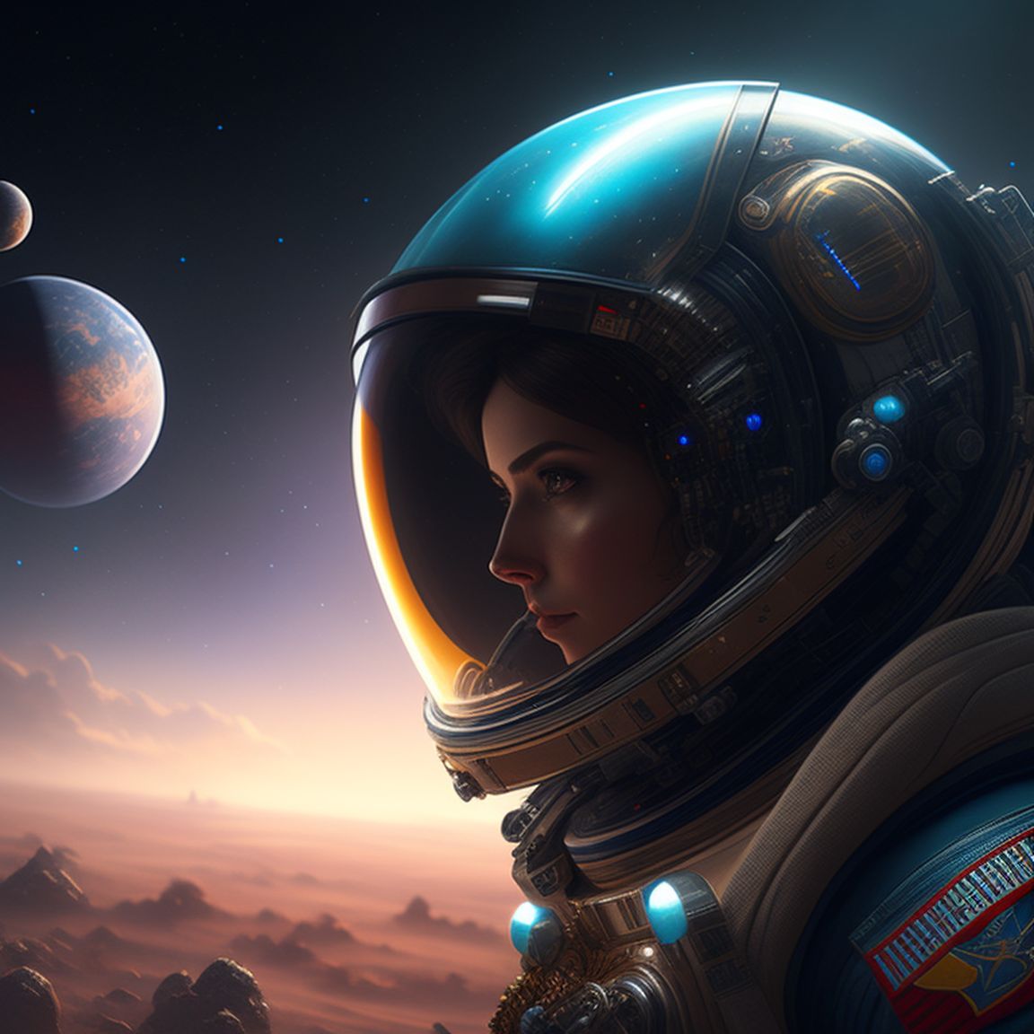 moral-turtle525: sci-fi, per aspera ad astra, detailed, space pilot in ...