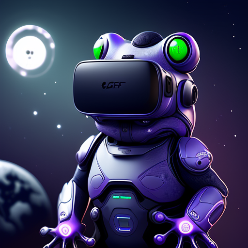 alb-hedgehog767: Green Frog with VR Headset. Playing Meta Games. With ...