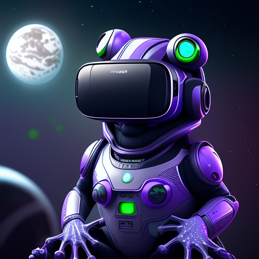alb-hedgehog767: Green Frog with VR Headset. Playing Meta Games. With frog hands. Earth Planet ...