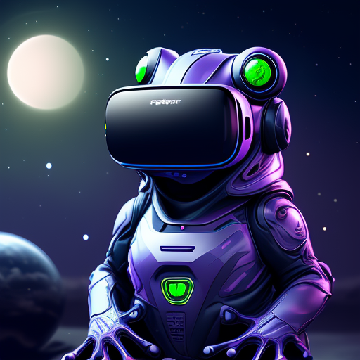 alb-hedgehog767: Green Frog with VR Headset. Playing Meta Games. With ...