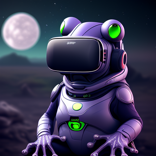alb-hedgehog767: Green Frog with VR Headset. Playing Meta Games. With ...