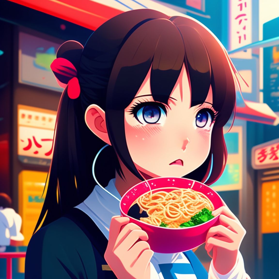 jealous-seal915: Profile picture of student girl eating ramen in tokyo ...