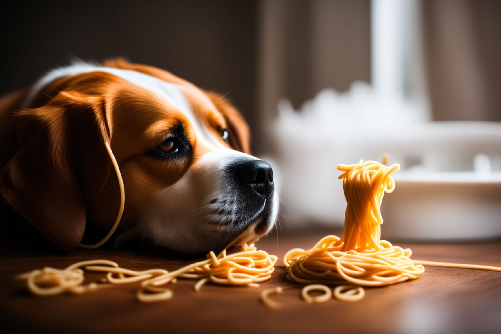 Dogs Eating Spaghetti