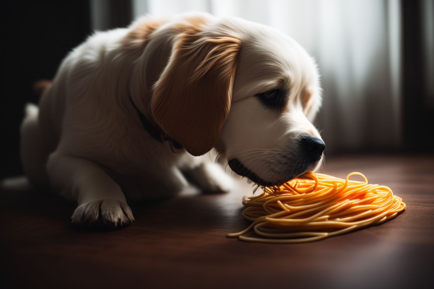 Dogs Eating Spaghetti