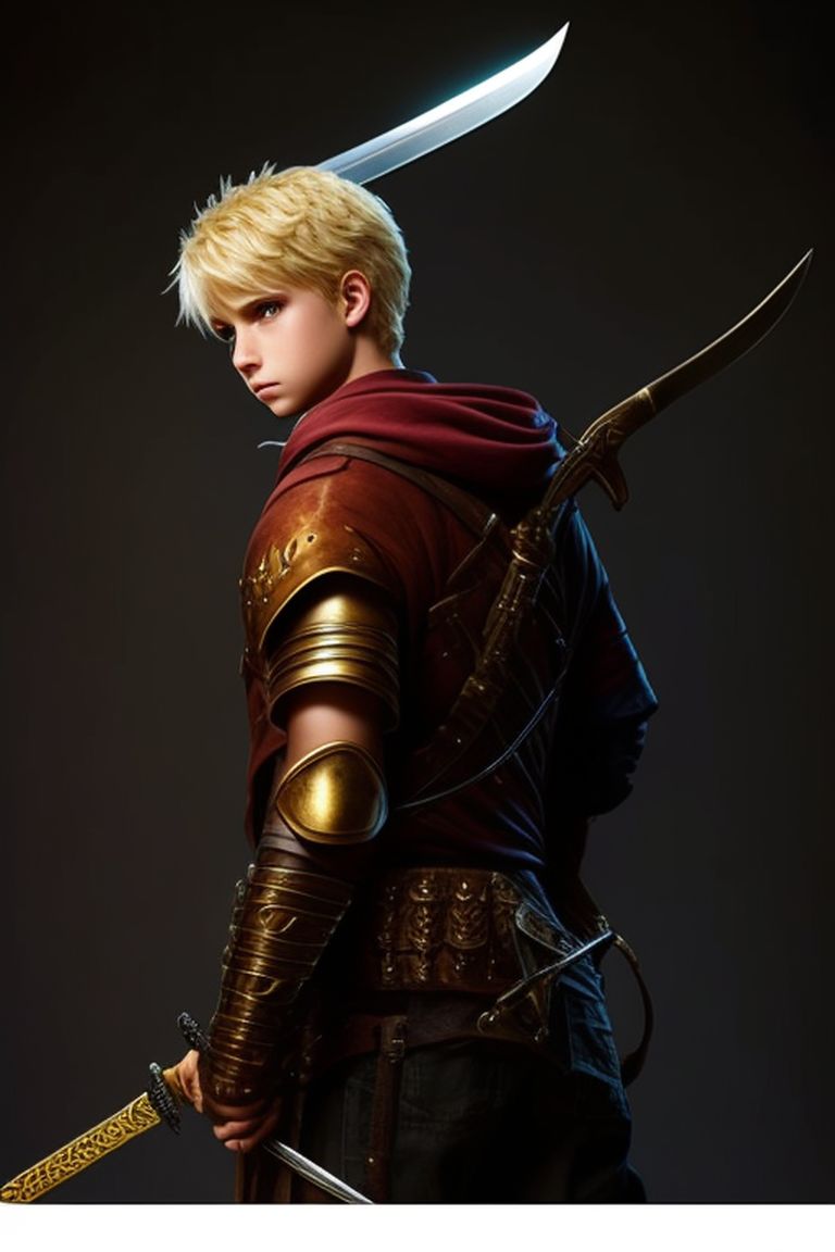 Percy Jackson Holding Sword