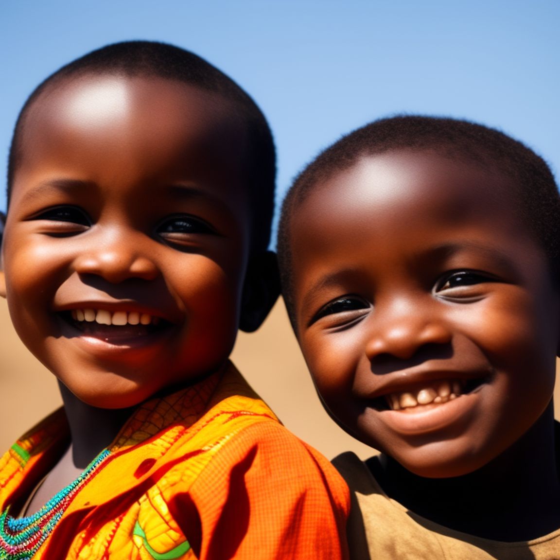 Poor African Children Smiling