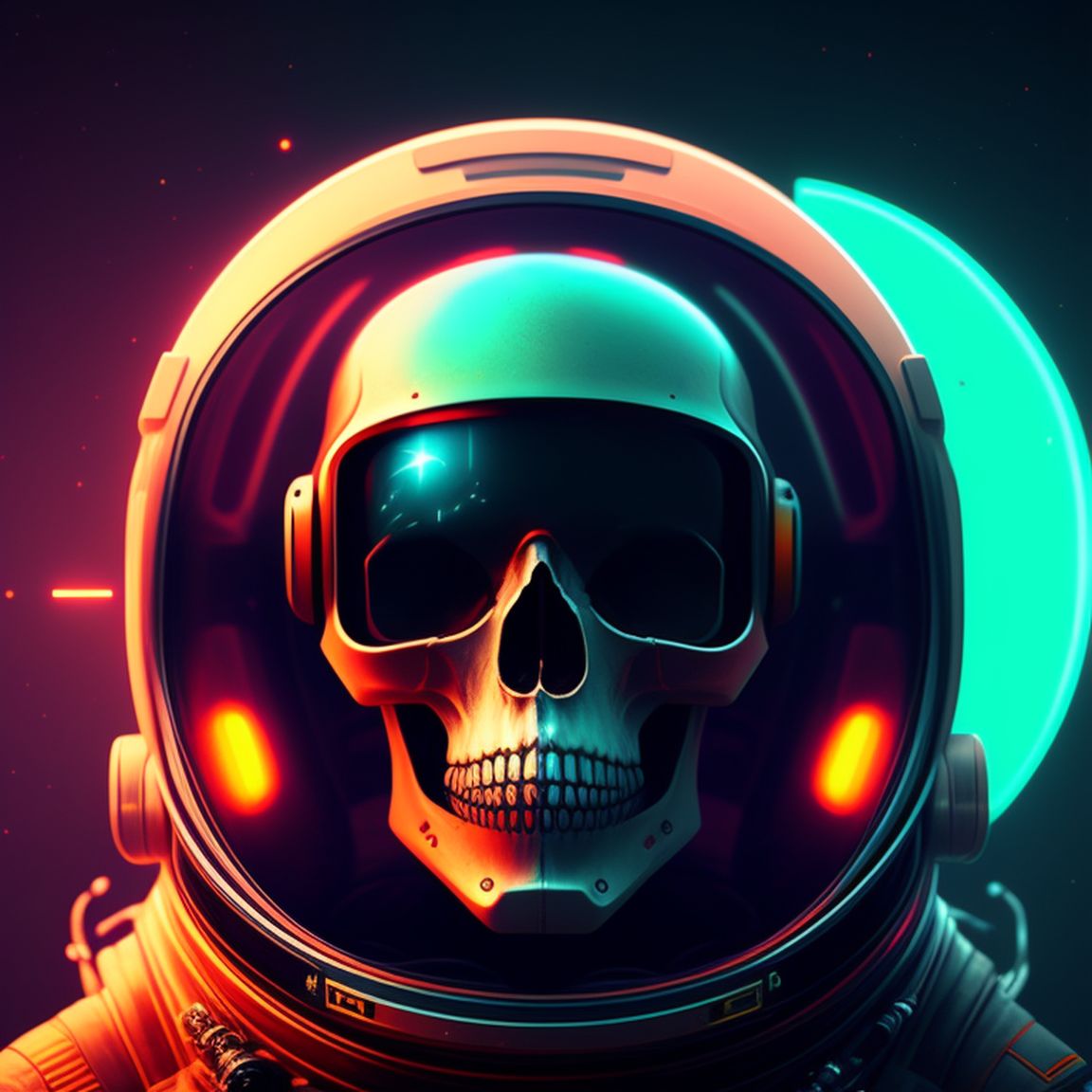 known-salmon767: centered, astronaut skull, photorealism, front-facing