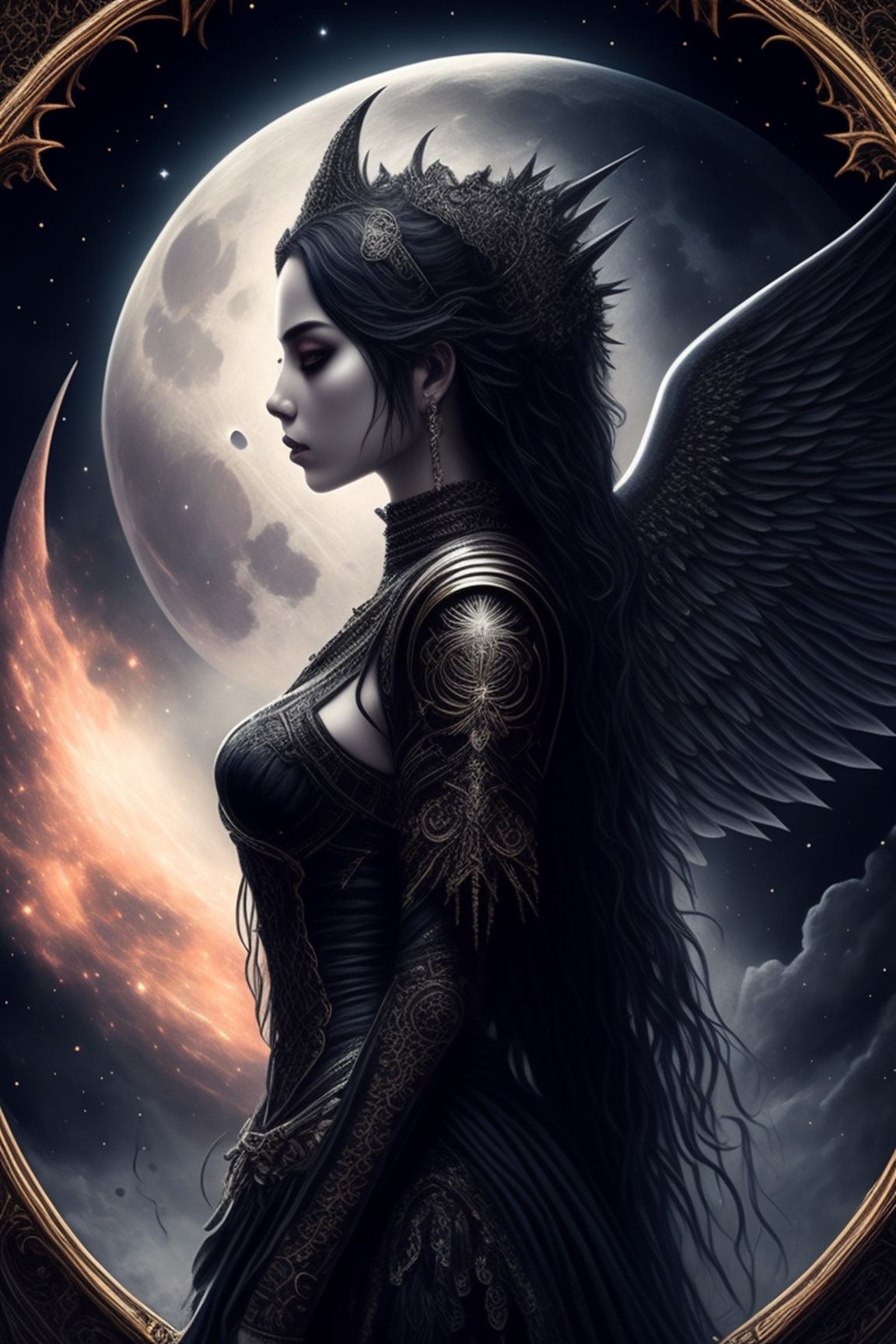 Female Dark Angel Drawing