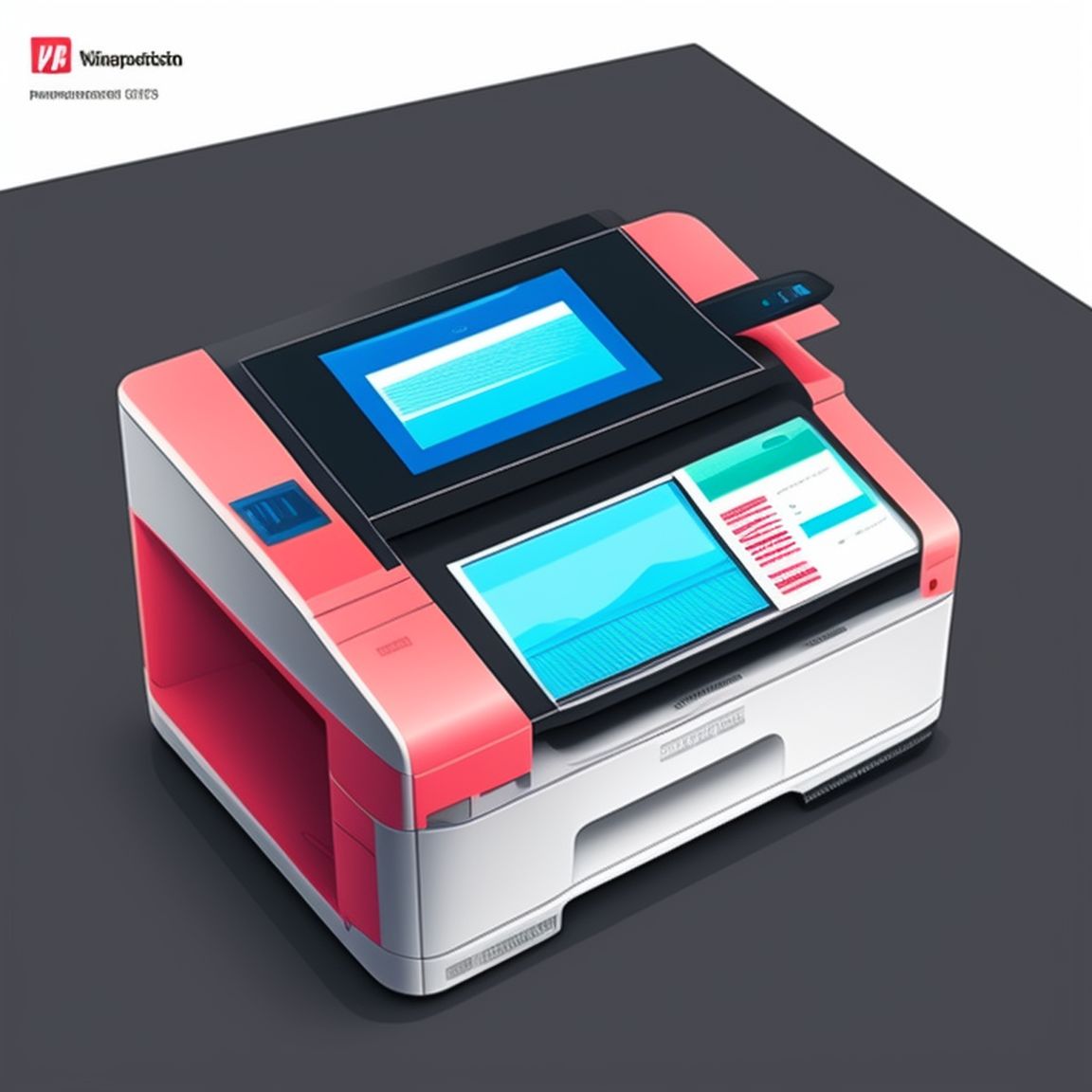 bouncy-cod344: Illustration an HP printer that prints several sheets ...