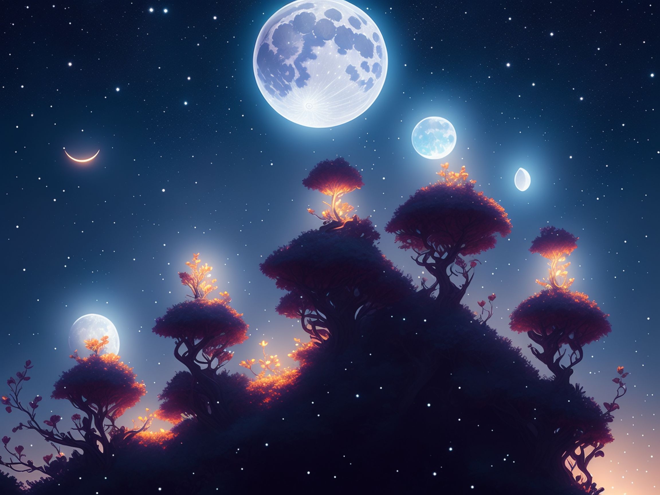 Three Moons Painting