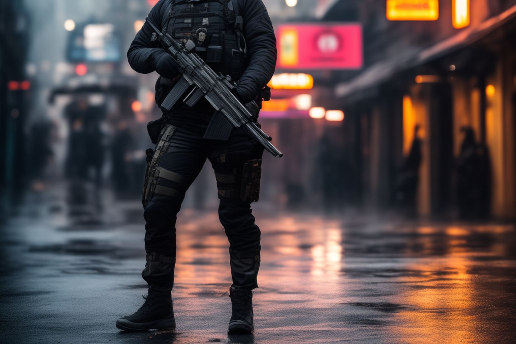 Masked Man With Rifle