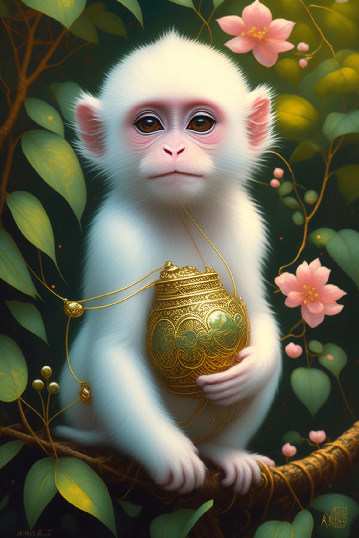 adorable-dog185: mini white monkey with a string behind the back with a ...