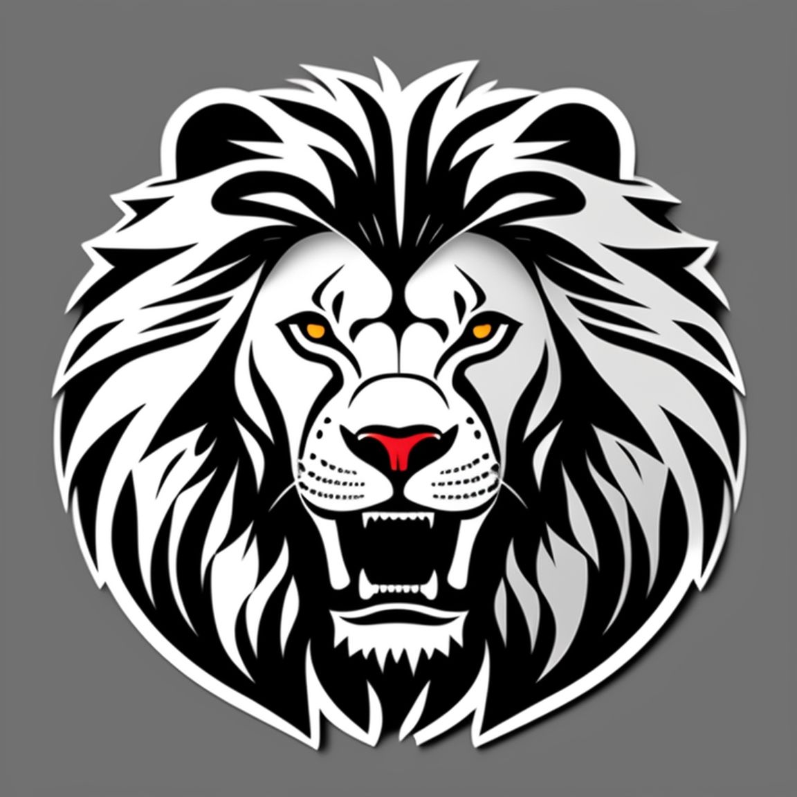 exalted-okapi41: a flat vector logo a lion head roar, minimal and clean ...