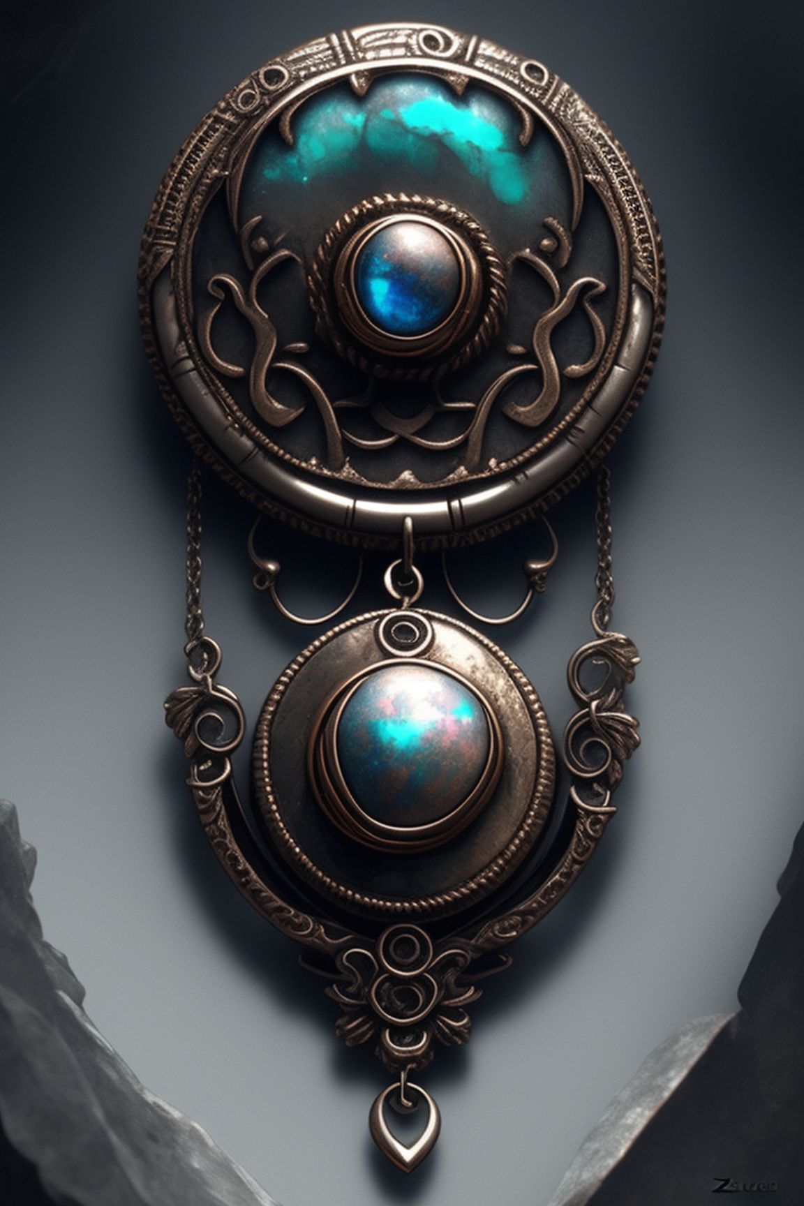 impure-worm218: Tarnished weathered silver jewelry piece in a dark ...