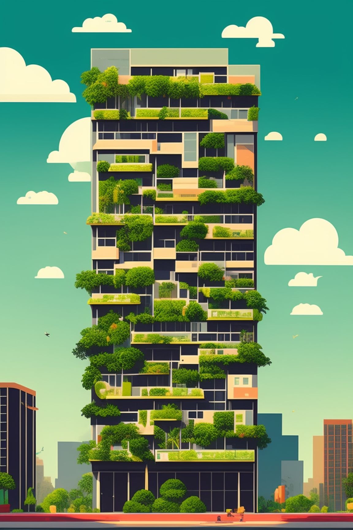 Bunny_Tee: a building facade covered in a lush vertical garden ...