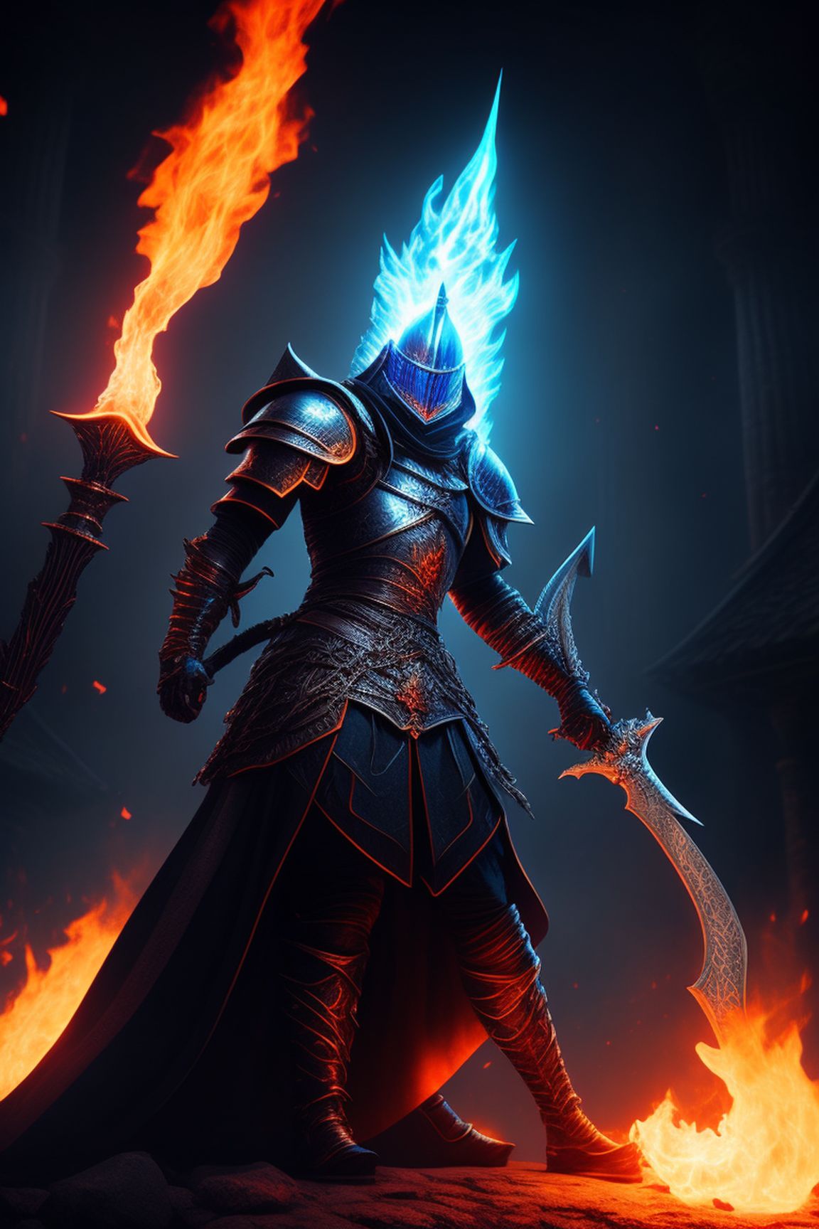 Blue Fire Knight