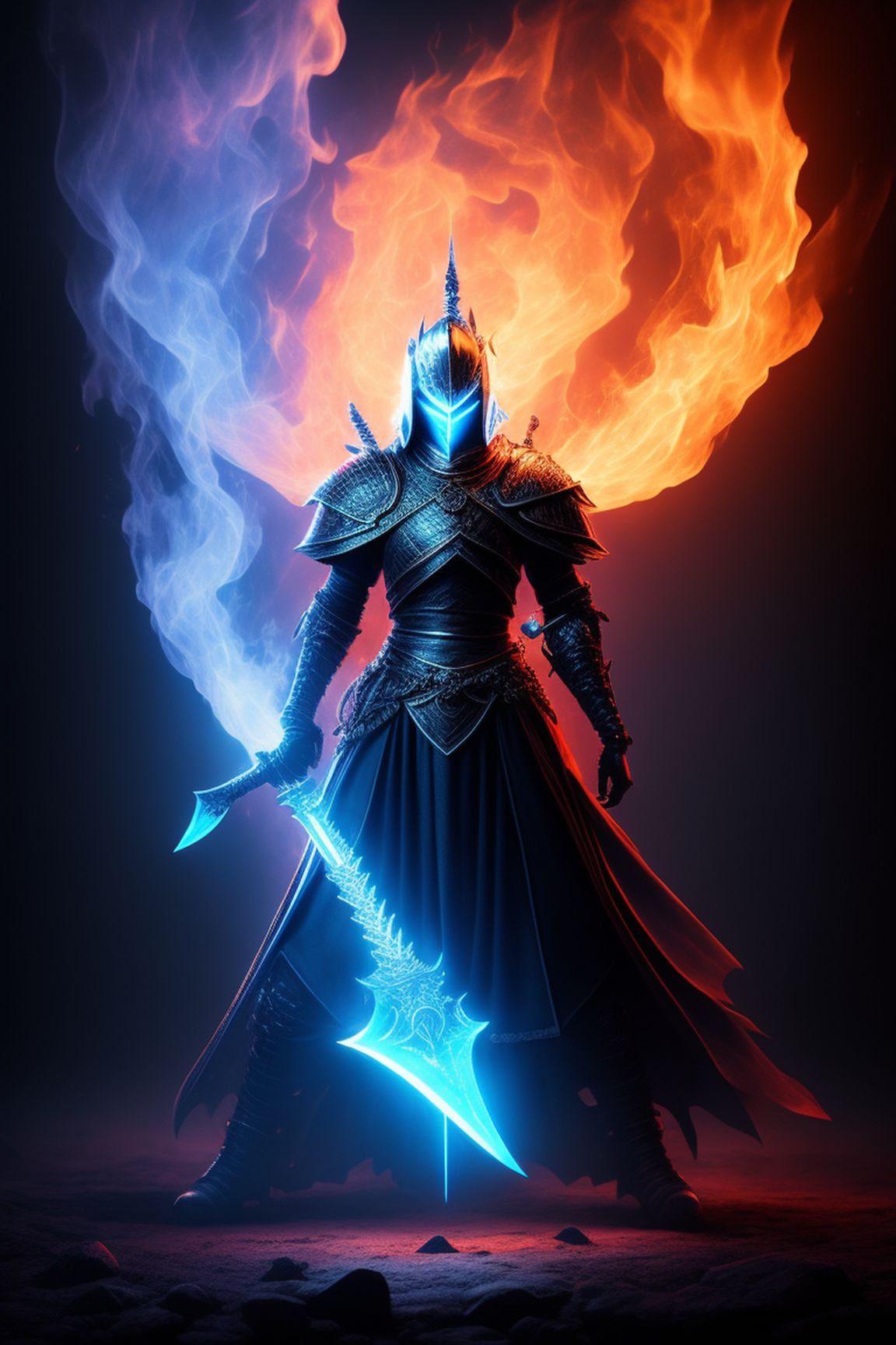 Blue Fire Knight