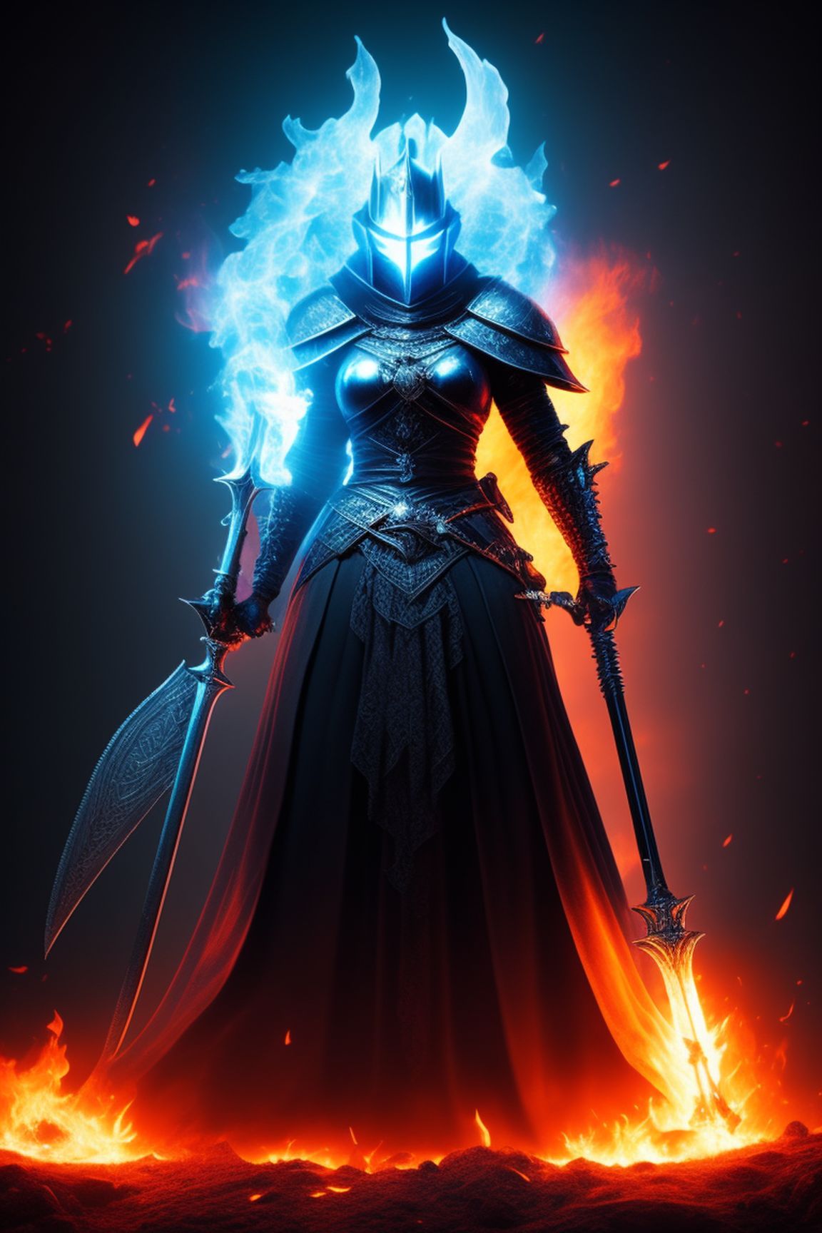 Blue Fire Knight