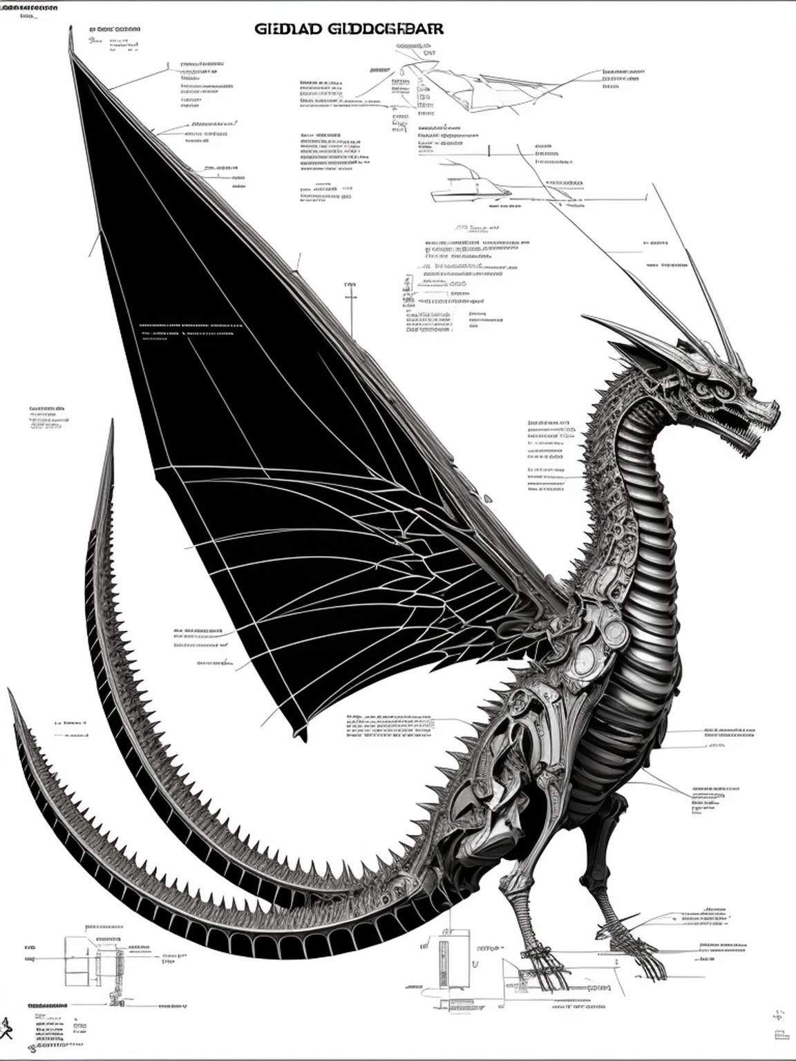 Godzilla Skeleton Drawing