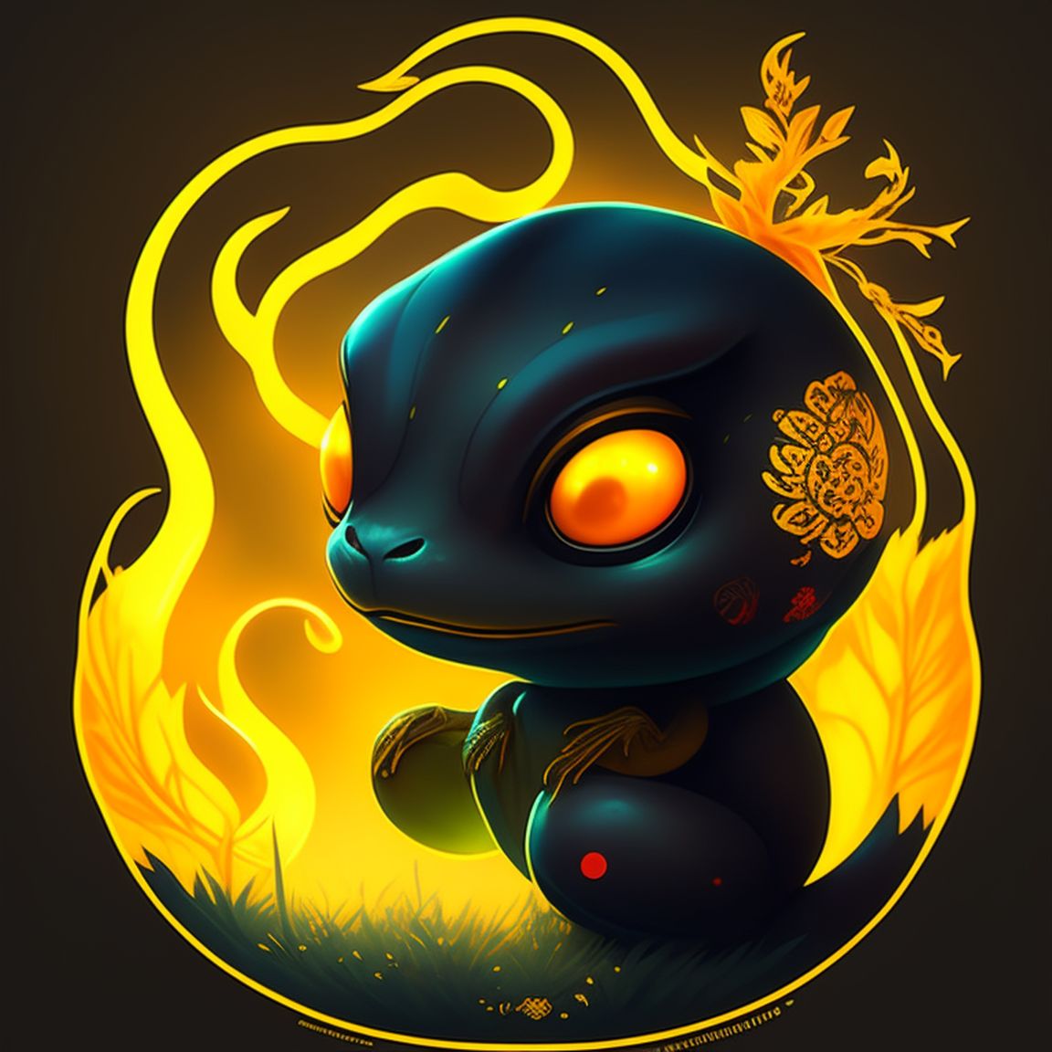 raw-otter876: cute yellow salamander sticker