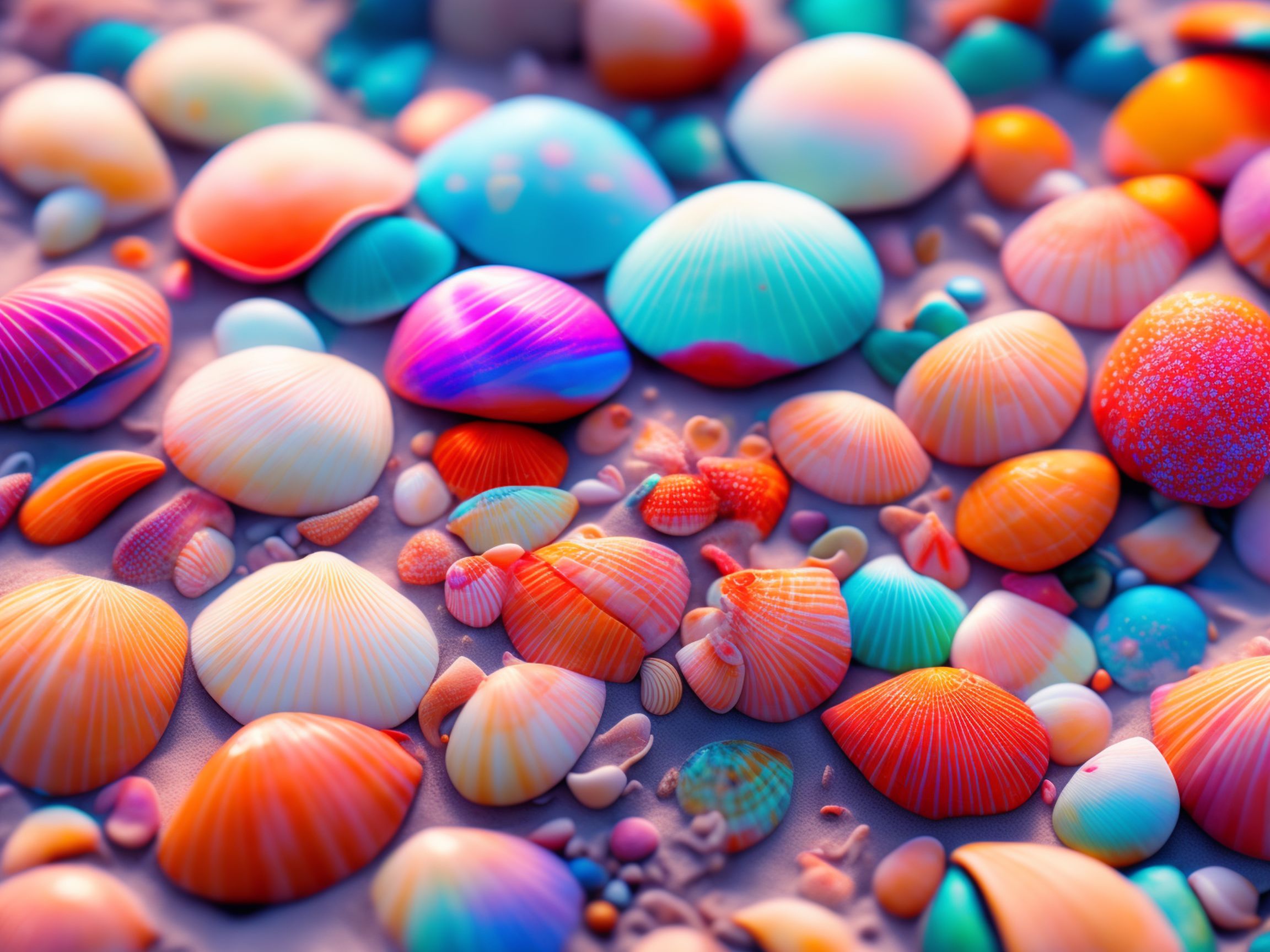 Colorful Shells On The Beach