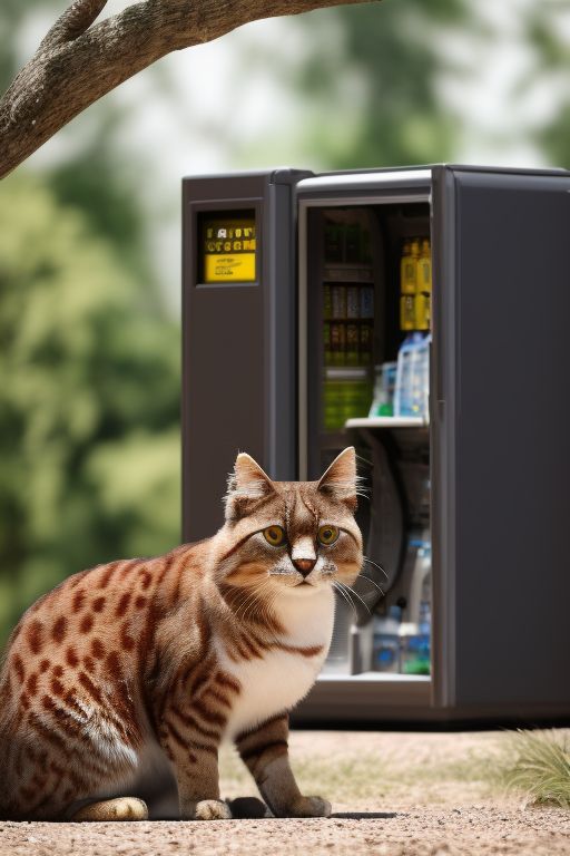 plush-dunlin816: Exotic Cat sitting next to a vending machine