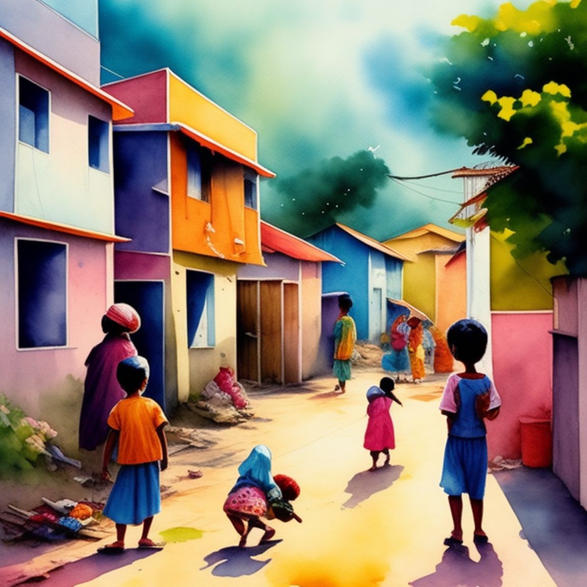 Poor Children Playing